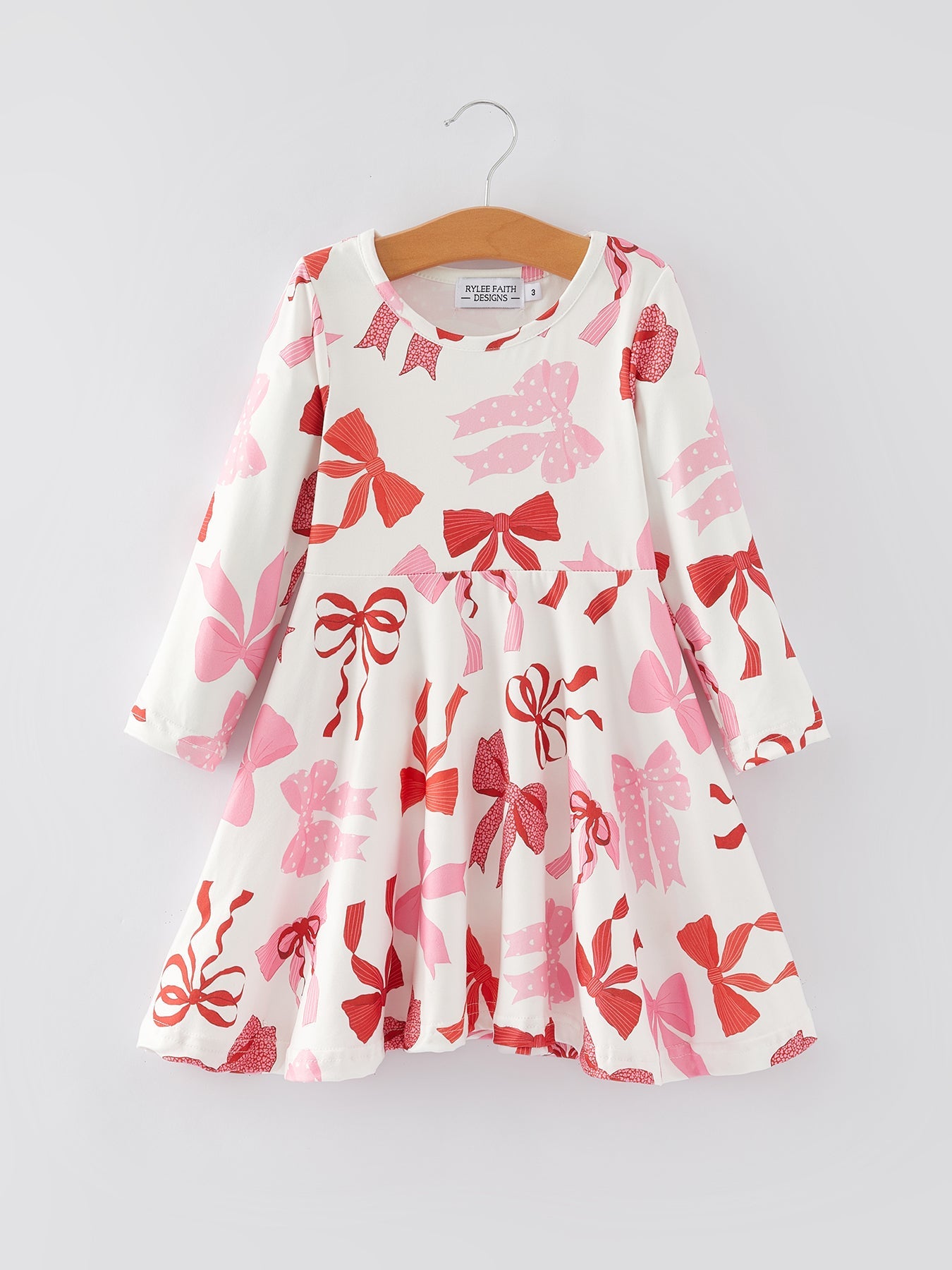 Spring and Summer Girls' Pink Bow Print Dress – MOOGCO Baby
