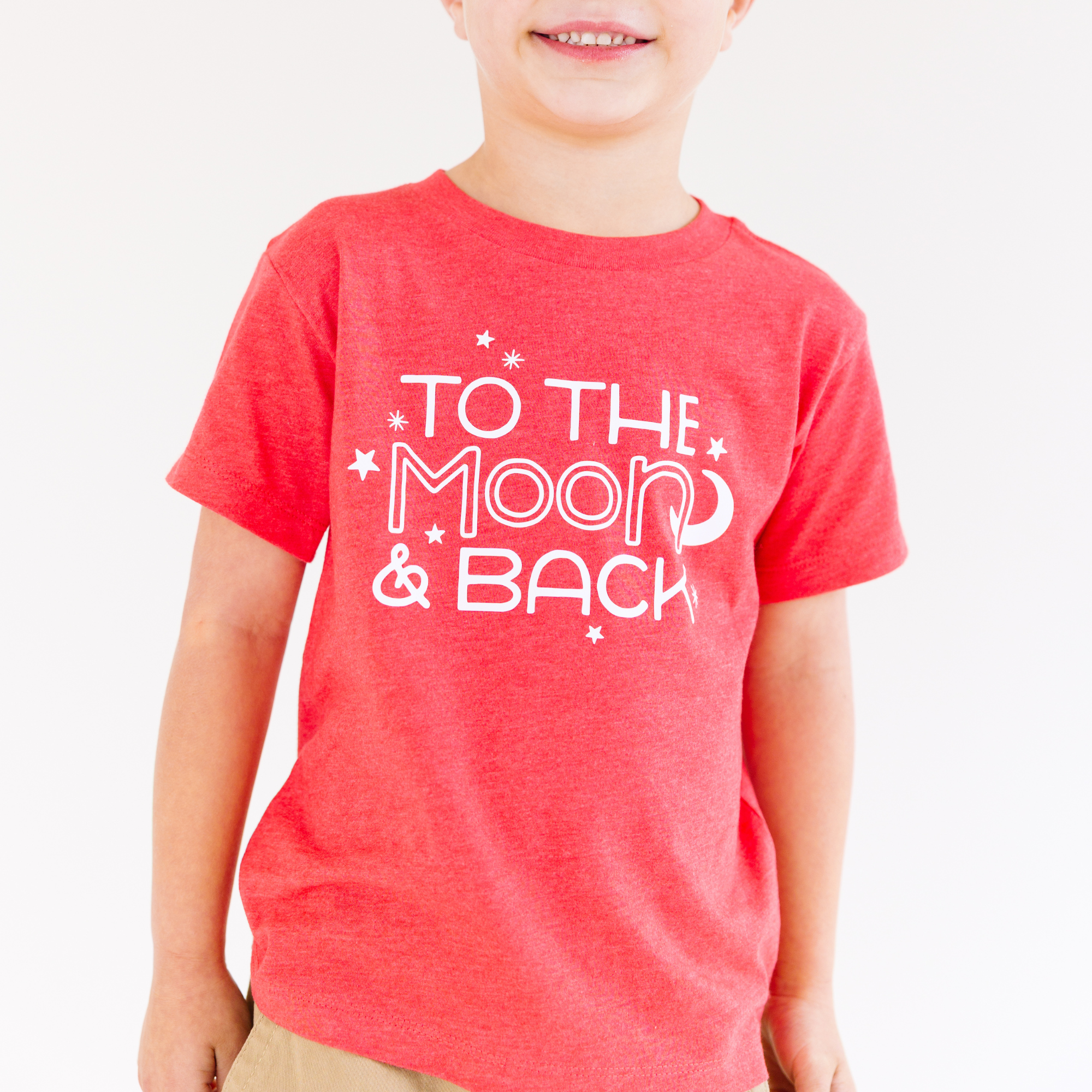 To the Moon and Back Red T-Shirt for Kids – MOOGCO Baby