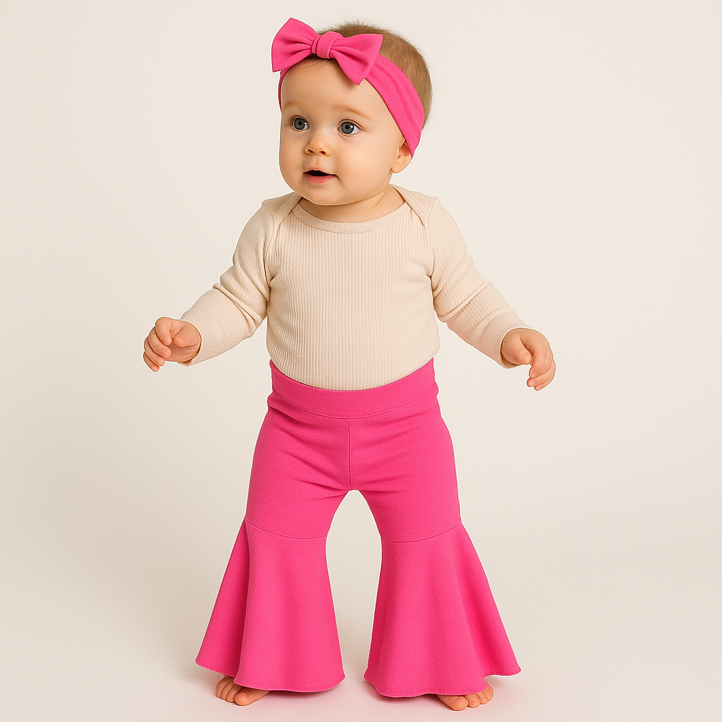 Hot Pink Baby Bell Bottoms - Trendy & Comfortable – MOOGCO Baby
