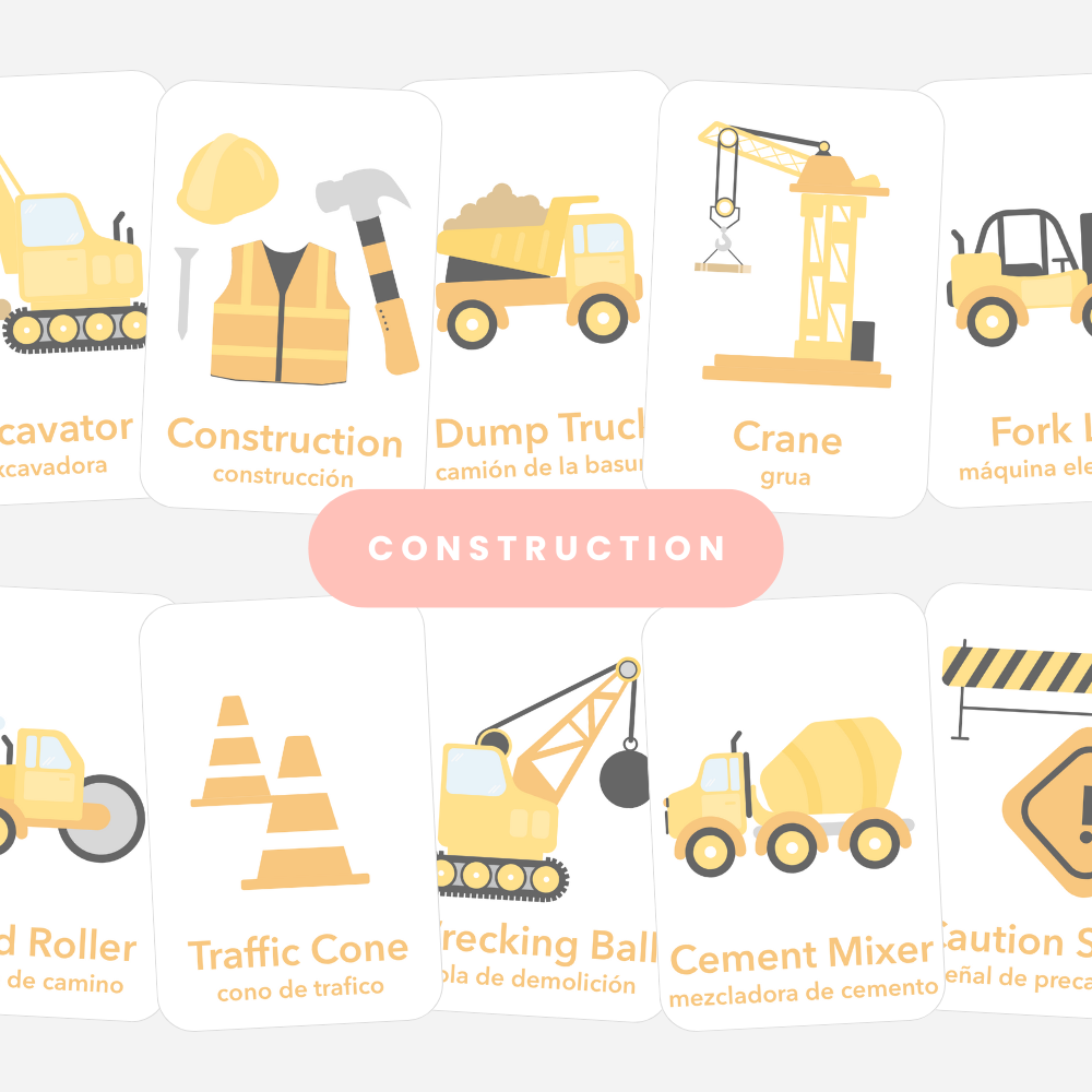 Construction Flashcards - Educational for K... | MoogCo Baby