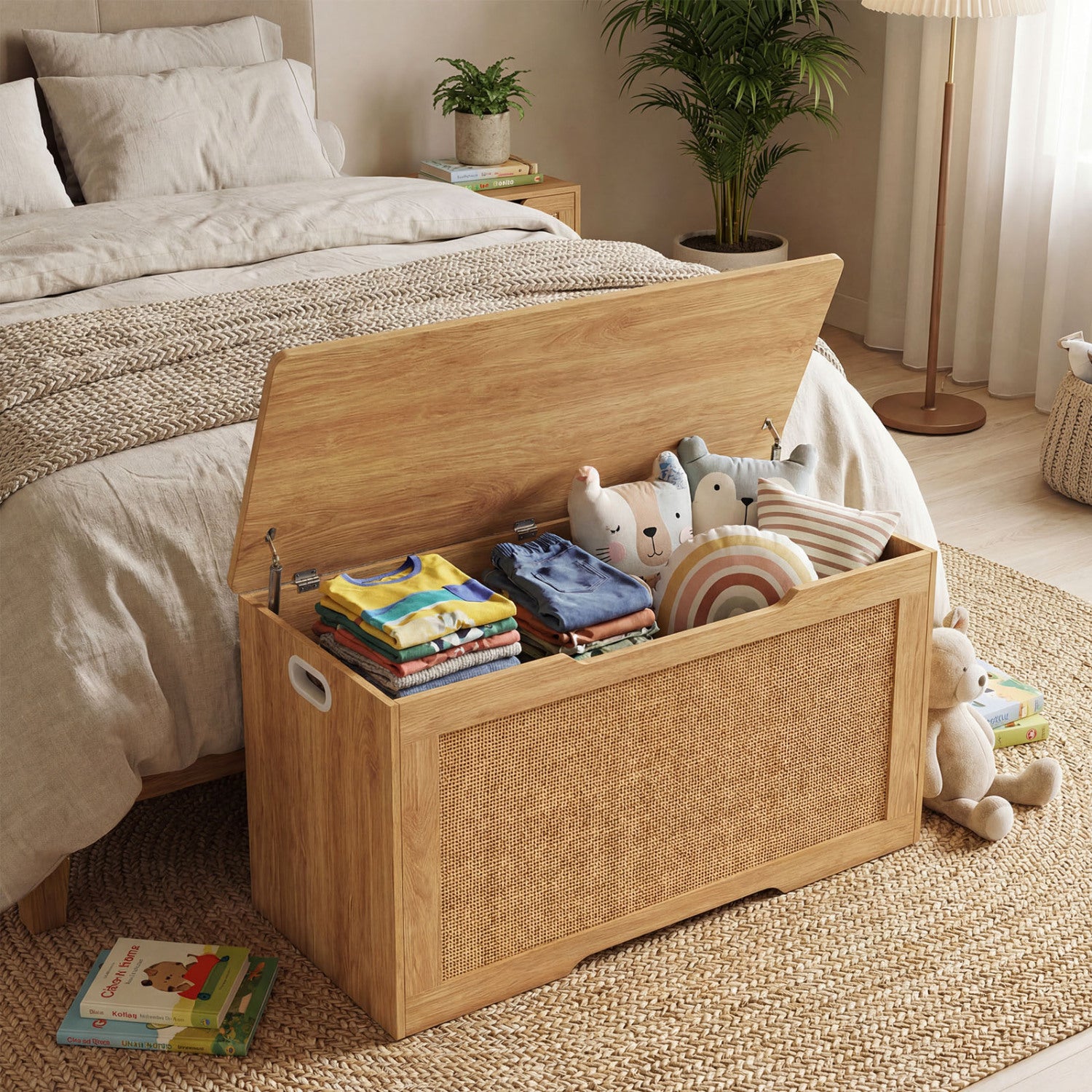 Kids Storage Bench 40 Inch Toy Box with Fli... | MoogCo Baby