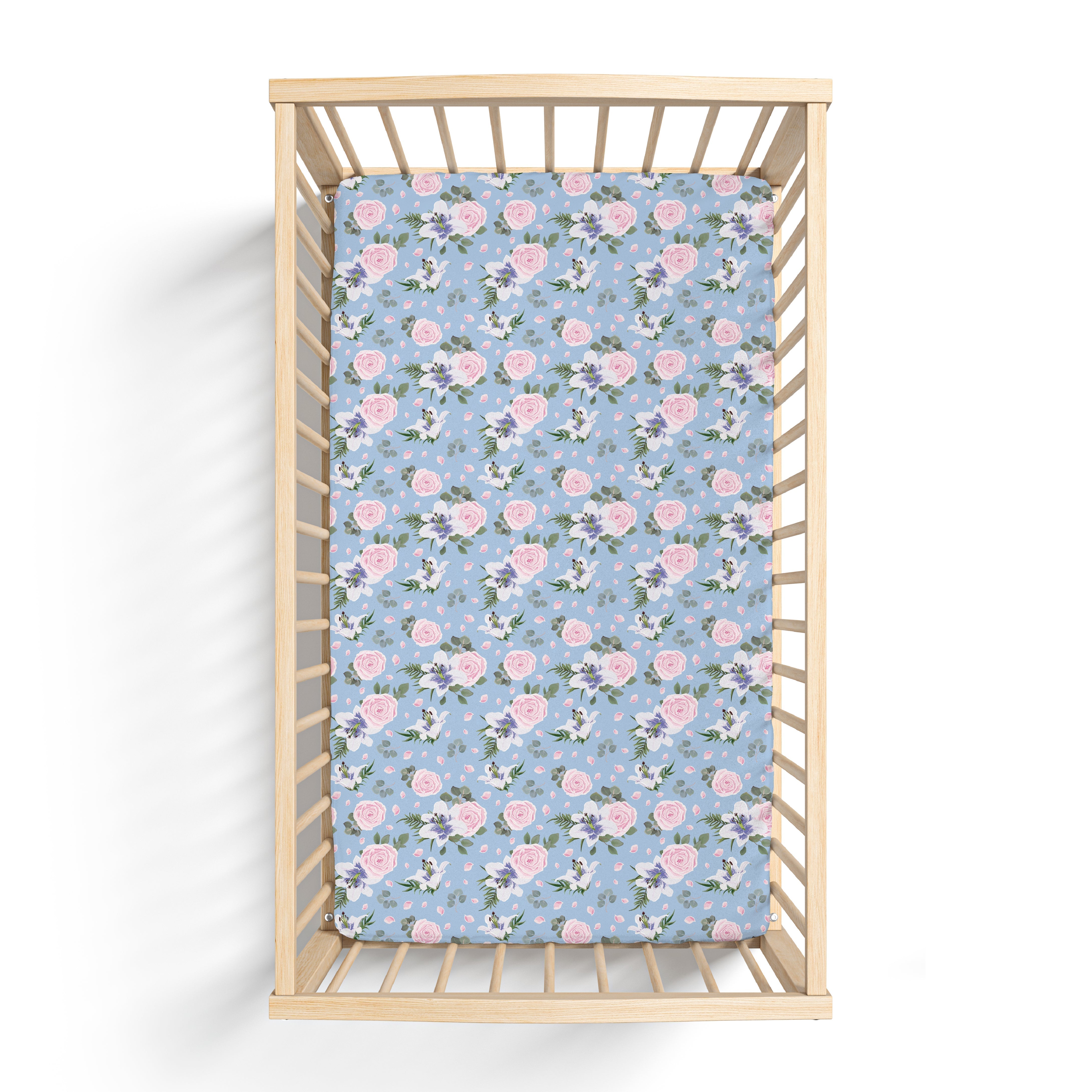 Lillian Floral Bamboo Crib Sheet | MoogCo Baby