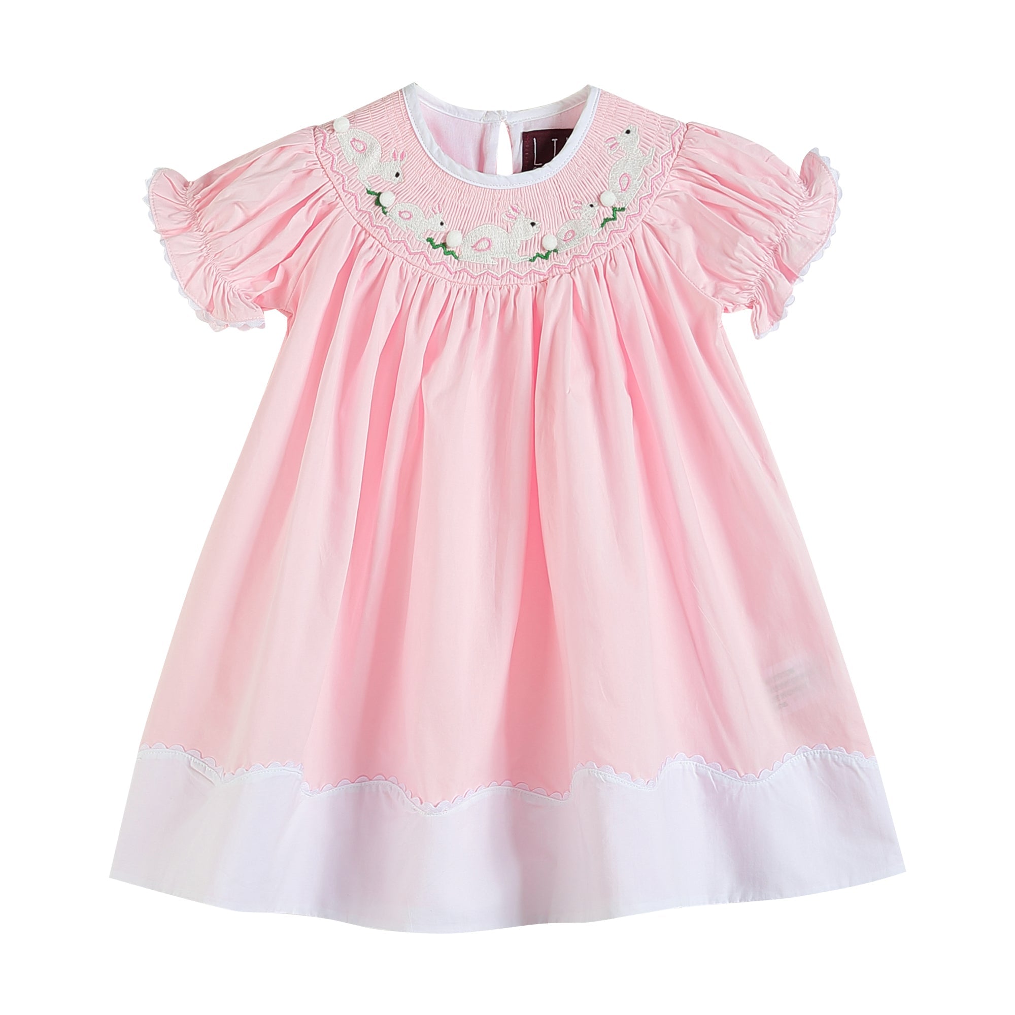 Light Pink Easter Bunny Smocked Bishop Dress – MOOGCO Baby