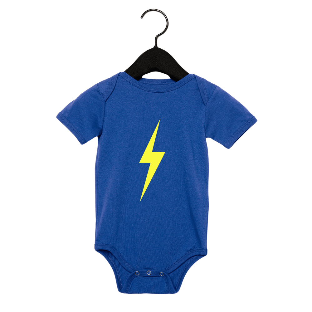 THE SPARK NEON YELLOW ONESIE - ROYAL – MOOGCO Baby