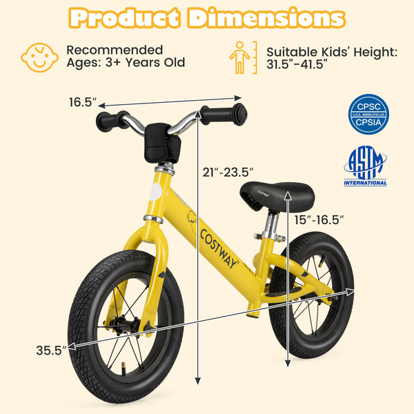 12 Inch Toddler Balance Bike with Height Ad... | MoogCo Baby